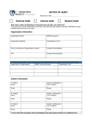 Fillable Online Notice of Audit Form Fax Email Print - pdfFiller