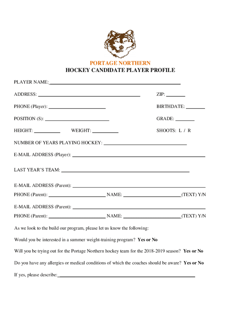 Fillable Online Player information Fax Email Print - pdfFiller