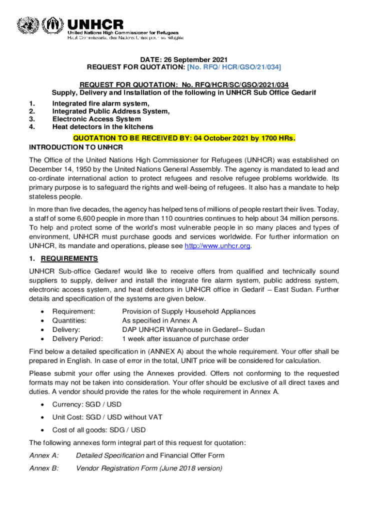 Fillable Online RFQ: For supply, delivery and installation of Fire alarm system ... Fax Email ...