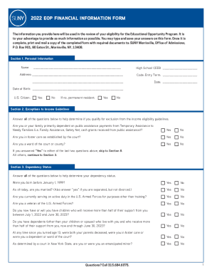 Fillable Online EOP Financial Information Form Fax Email Print - pdfFiller