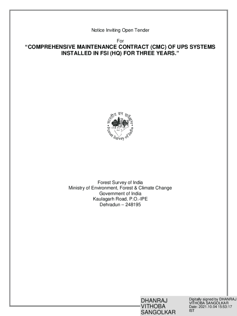 Fillable Online Annual Comprehensive Service and Maintenance Contract ...