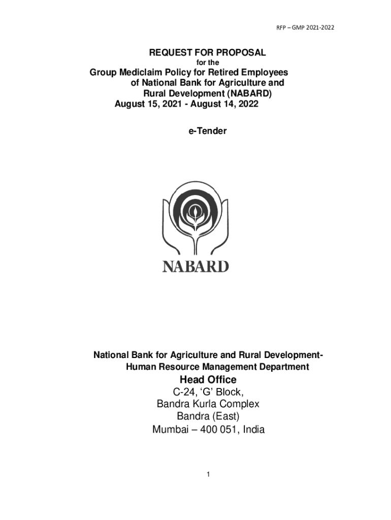 Fillable Online REQUEST FOR PROPOSAL for the Group ... - NABARD Fax ...