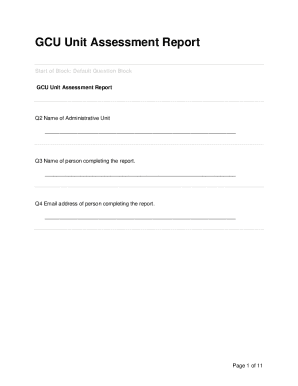 Fillable Online Q2. Complete the GCU Unit Assessment Plan with three ...