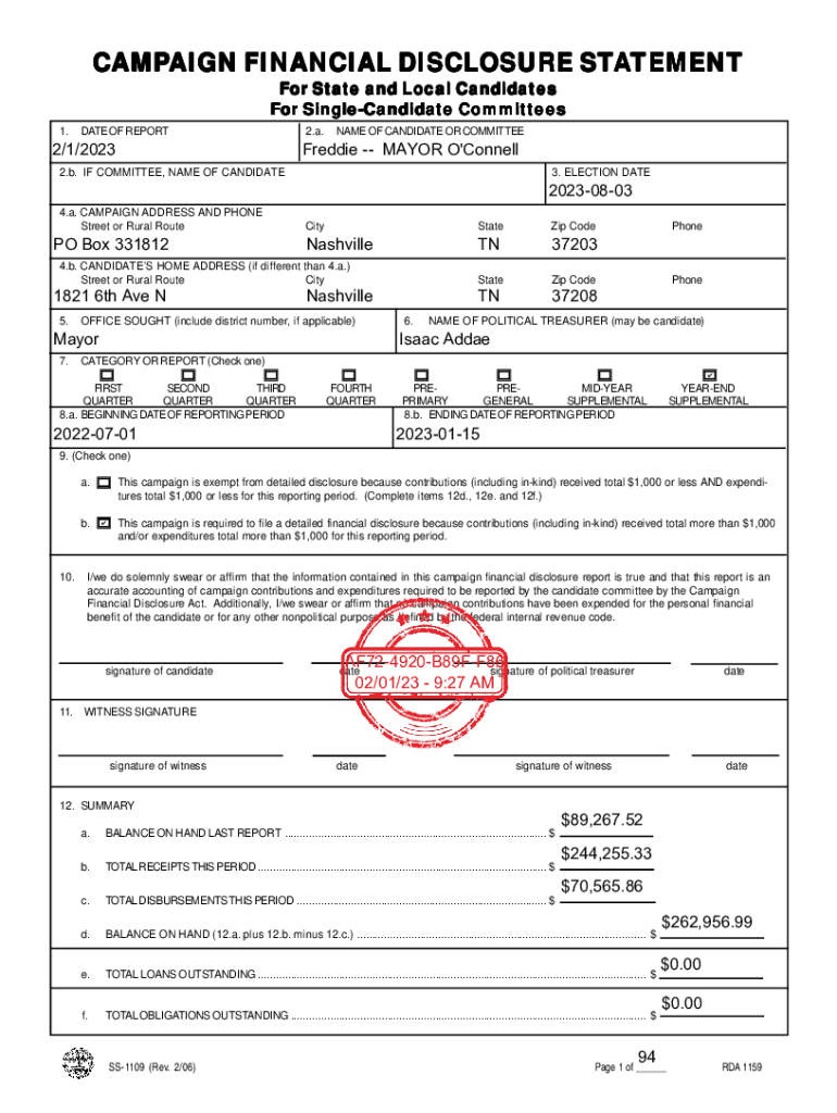 Fillable Online Financial Forms - Marion County TN Election Commission ...