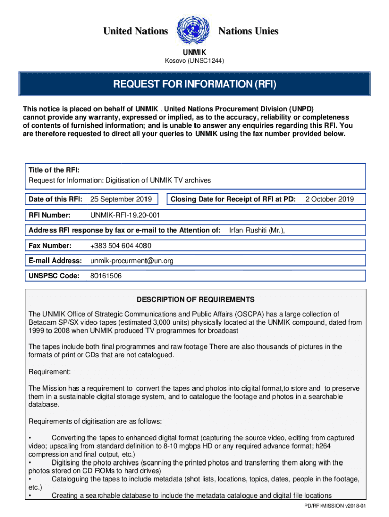 Fillable Online UNMIK - United Nations Peacekeeping Fax Email Print ...