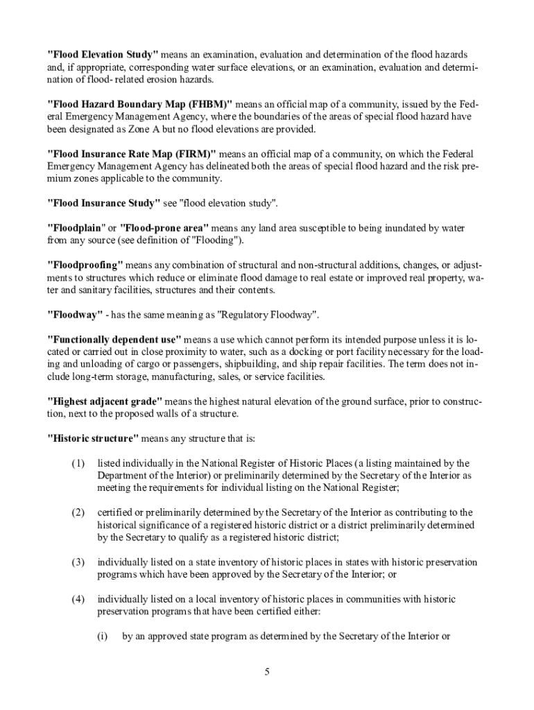 Fillable Online Flood Elevation Study Definition: 293 SamplesLaw ...