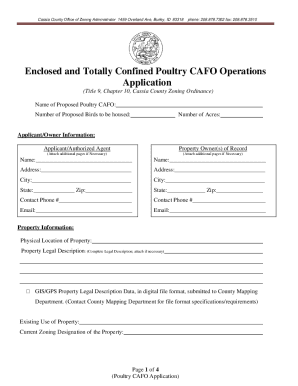 Fillable Online Confined Animal Feeding Operation (CAFO) Application ...