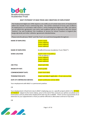 Fillable Online bdat statement of main terms and conditions of ...