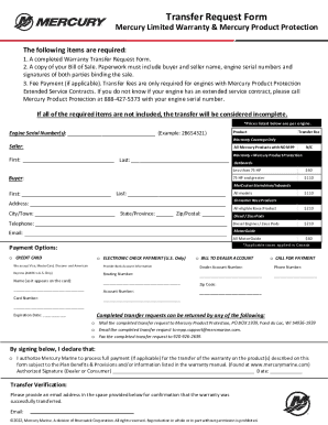 Fillable Online Mercury Product Protection Transfer Request - Preferred ...