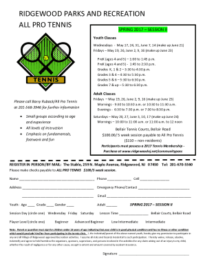 Fillable Online Preschool - Park Authority Rec Centers - Fairfax County ...