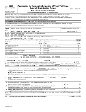 Fillable Online We approved your Form 8868, Application for Extension ...
