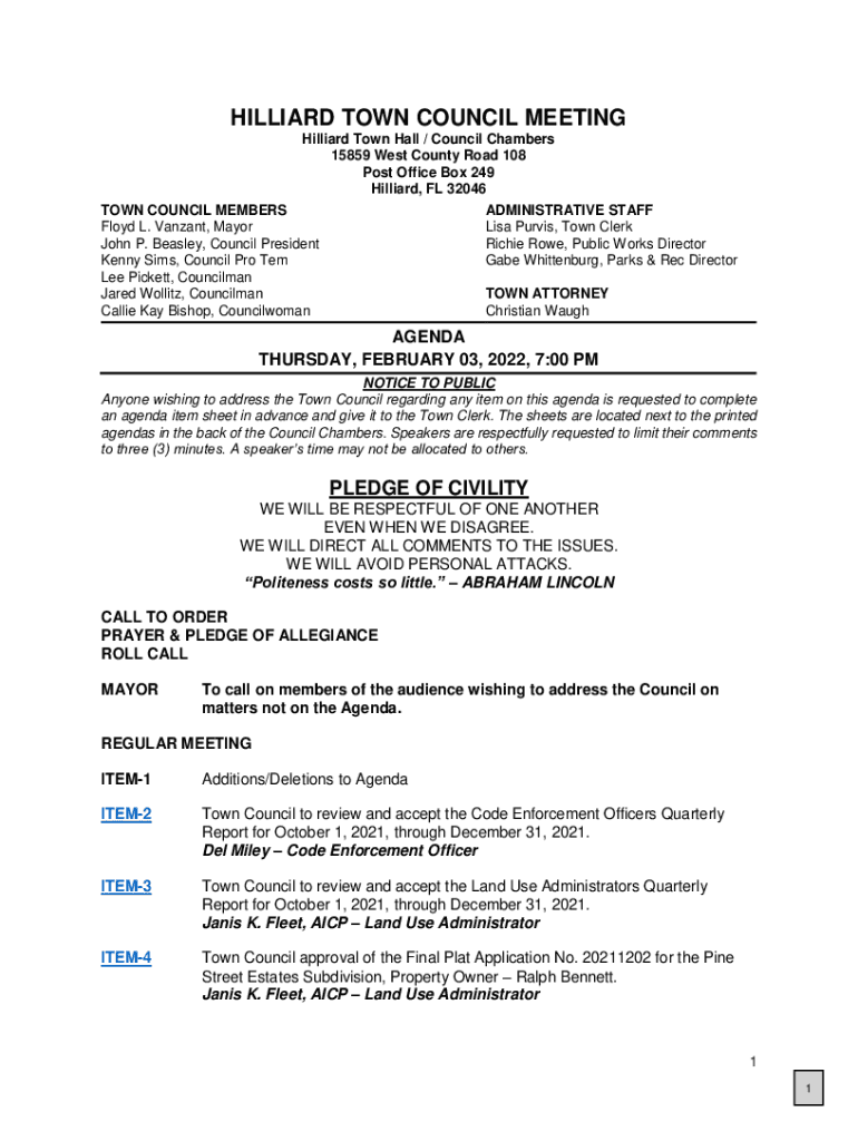 Fillable Online Lisa Purvis, Town Clerk Fax Email Print - pdfFiller