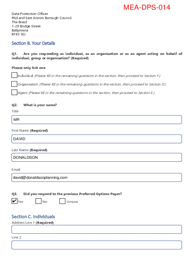Fillable Online draft Plan Strategy 2030 Response - Donaldson Planning ...