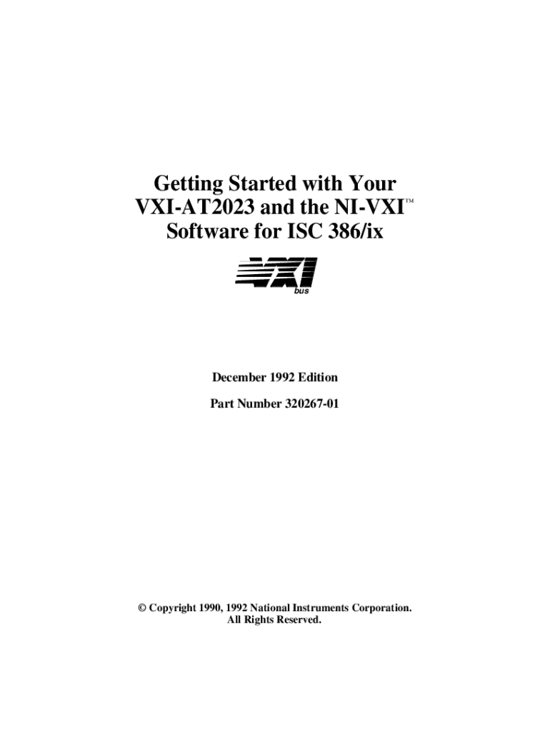 Fillable Online Archived: Getting Started with Your VXI-AT2023 and the NI-VXI ... Fax Email ...