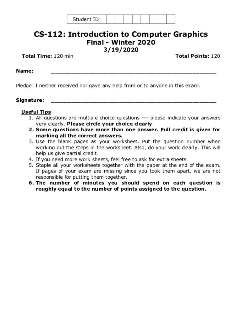 Fillable Online graphics ics uci CS-112: Introduction to Computer Graphics Fax Email Print ...