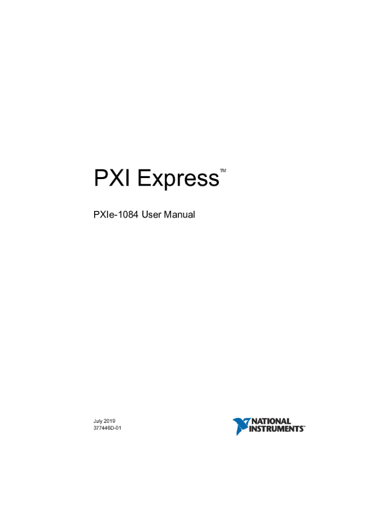 Fillable Online PXIe-1084 User Manual - National Instruments - Apex ...