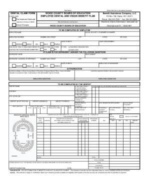 Fillable Online DENTAL CLAIM FORM Fax Email Print - pdfFiller