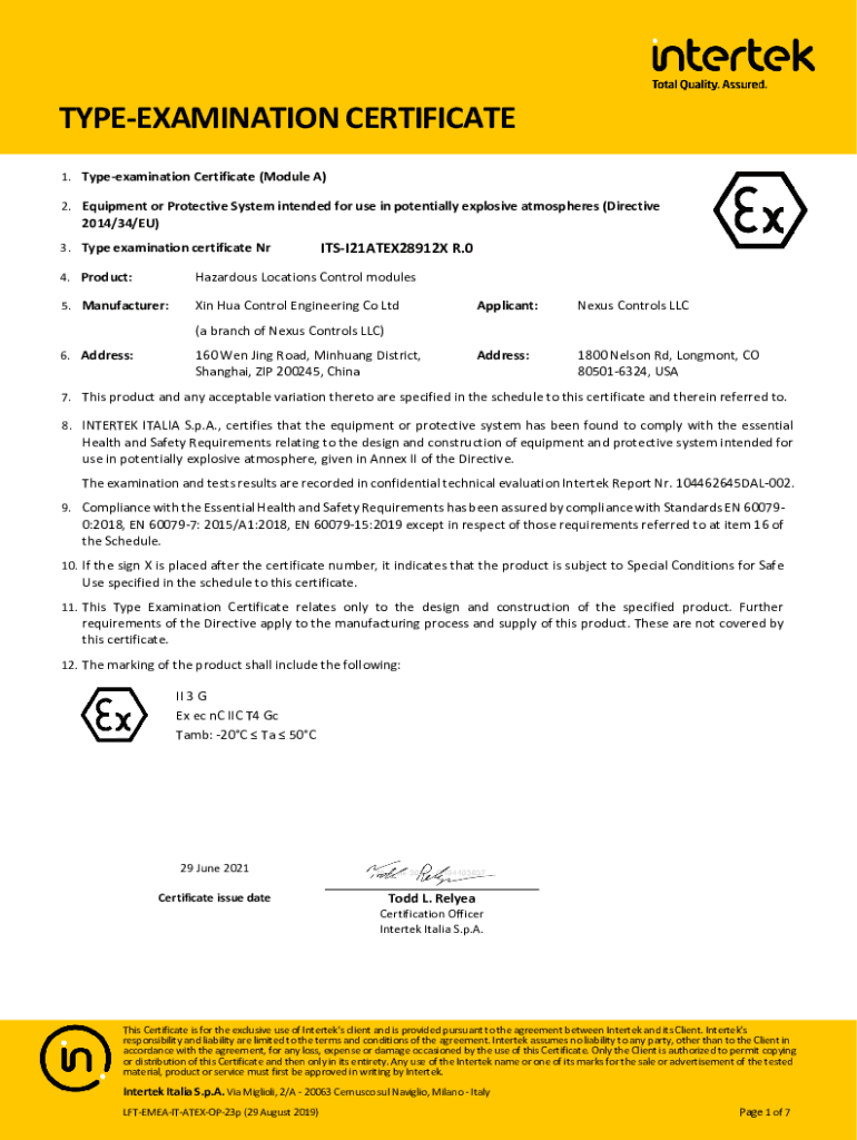 Fillable Online EU TYPE-EXAMINATION CERTIFICATE - BEKA associates Ltd ...