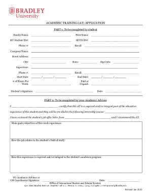 Fillable Online ACADEMIC TRAINING FOR J-1 STUDENTS Information Sheet ...