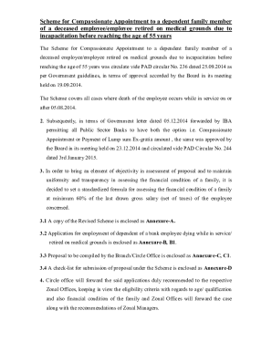 Fillable Online Scheme for Compassionate Appointment to a dependent ...
