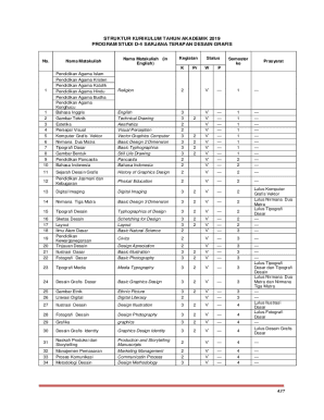 Fillable Online Susunan Mata Kuliah Per Semester - dkv.upj.ac.id Fax ...
