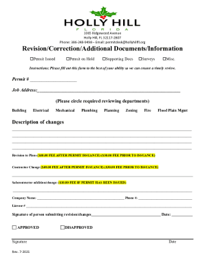 Fillable Online Revision/Correction/Additional Documents/Information ...