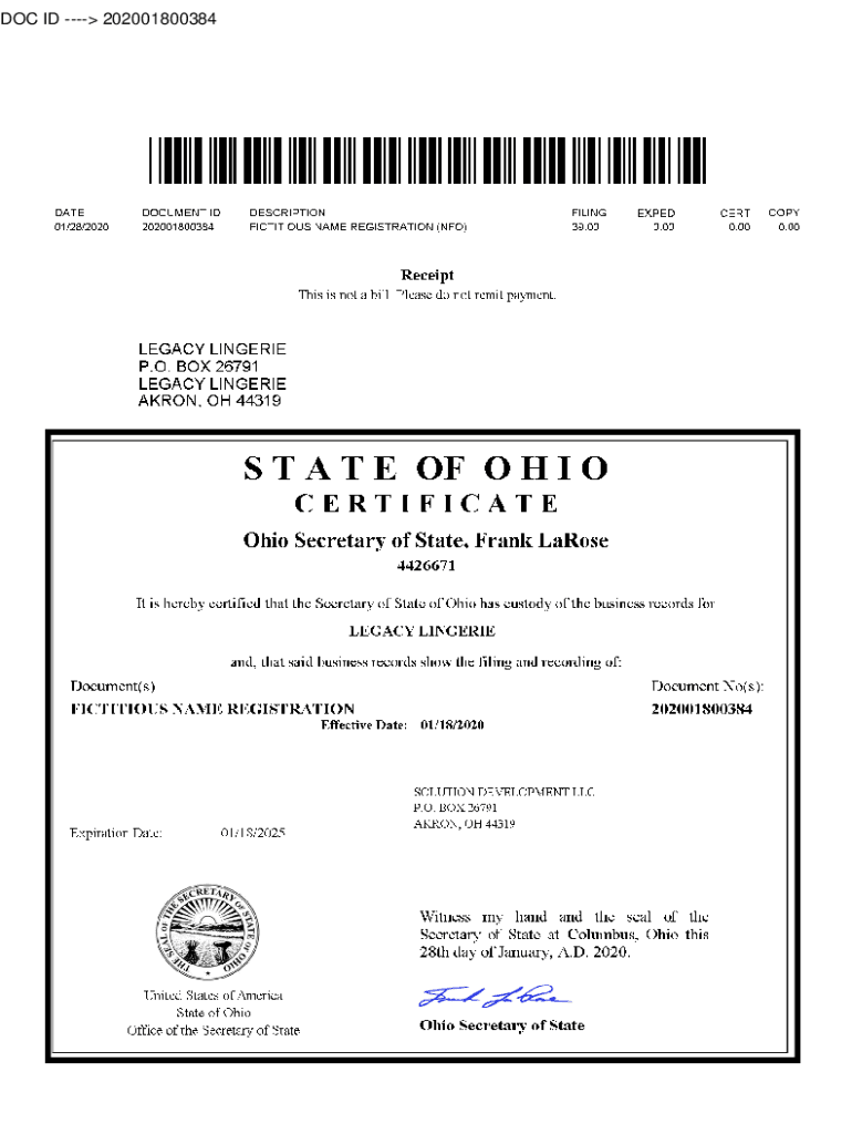 Fillable Online Name Registration - Filing Form Cover Letter Fax Email ...