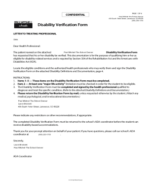 Fillable Online Disability Verification Form - AWS Fax Email Print ...