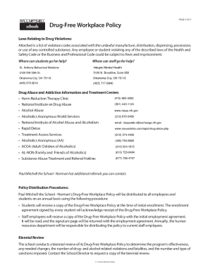 Fillable Online ALCOHOL AND DRUG-FREE WORKPLACE - Policy3 Fax Email ...