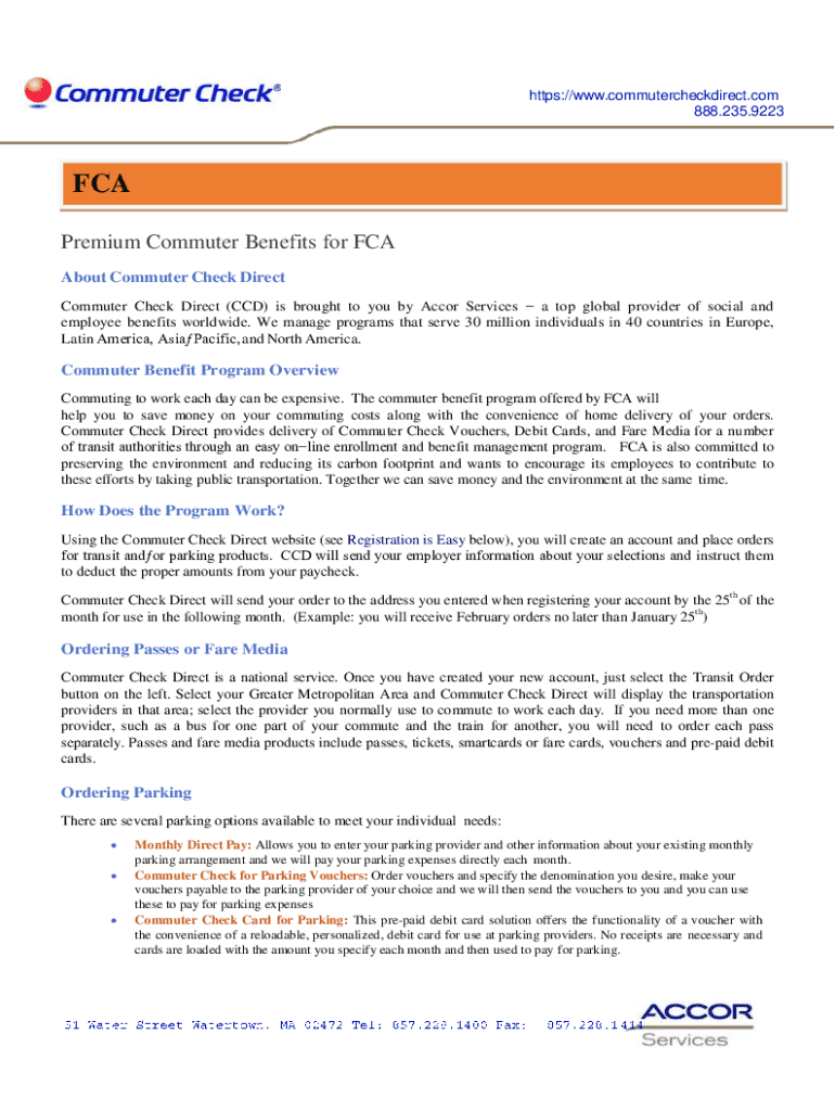 Fillable Online Commuter benefits for the workplace - Edenred Benefits ...