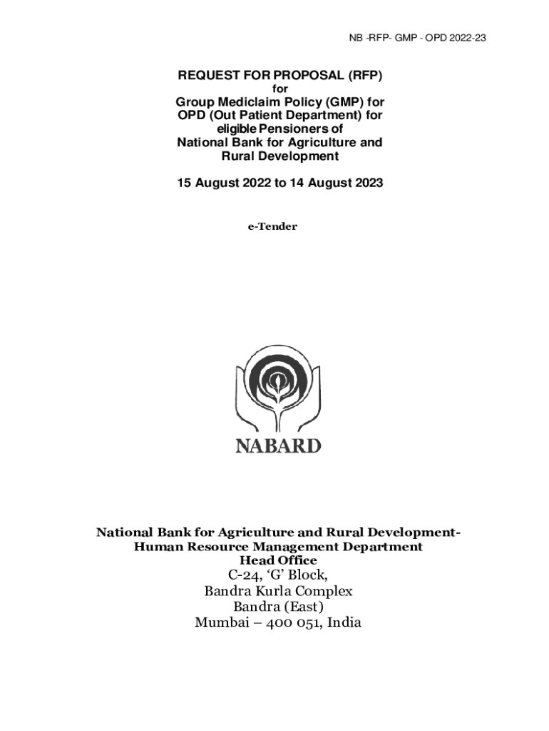 Fillable Online REQUEST FOR PROPOSAL GMP ... - Reserve Bank of India ...