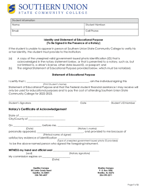 Fillable Online Notary's Certificate of Acknowledgement - Southern Union State ... Fax Email ...