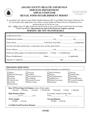 Fillable Online RETAIL FOOD ESTABLISHMENT PERMIT Fax Email Print ...