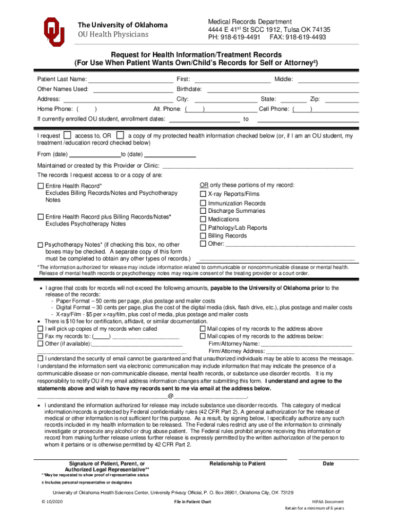 Fillable Online Request to Obtain (Med Rec Blank) Fax Email Print - pdfFiller