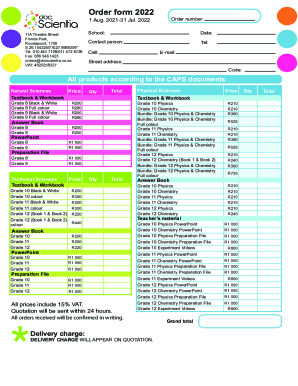 Fillable Online Fillable Online Order form 2019 - Doc Scientia Fax ...