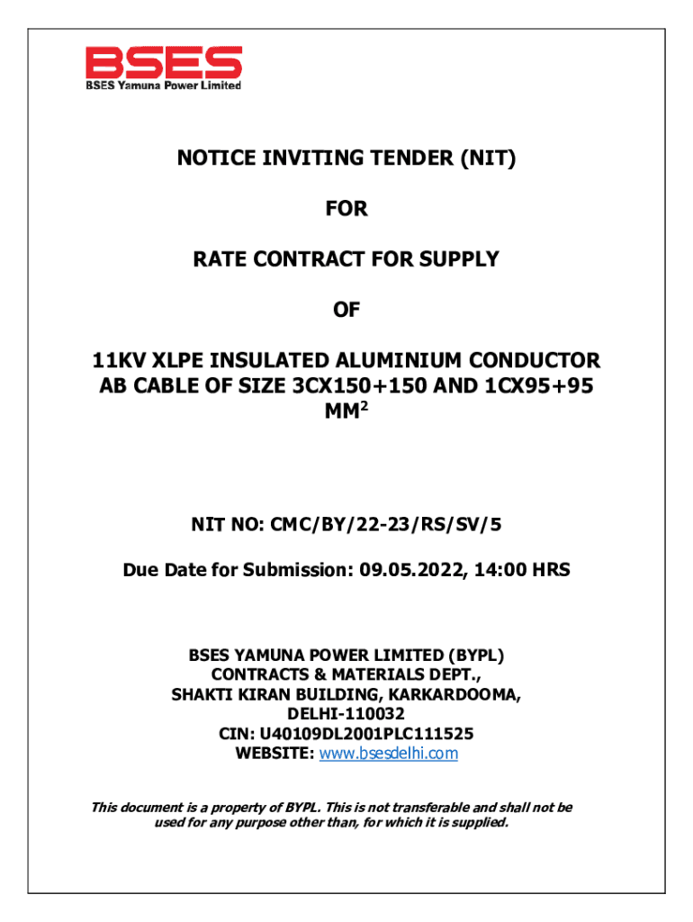 Fillable Online RATE CONTRACT FOR SUPPLY VARIOUS SIZE OF LT AB ... Fax ...