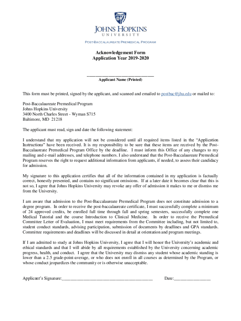 Fillable Online How to ApplyPost-Baccalaureate Premedical Program Fax Email Print - pdfFiller