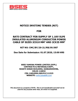 Fillable Online RATE CONTRACT FOR SUPPLY OF 1 Fax Email Print - pdfFiller