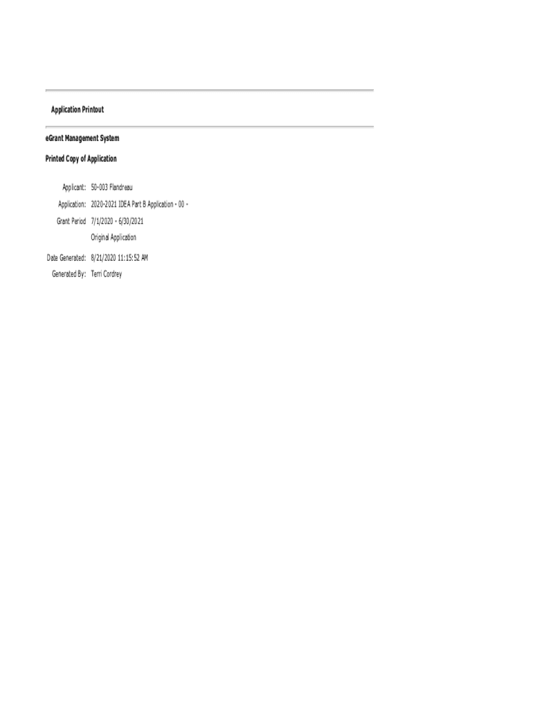 Fillable Online 2020-2021 IDEA Part B Application - 00 7/1/2020 - 6/30/2021 Fax Email Print ...
