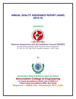 Fillable Online AQAR Report - Amrutvahini College of Engineering Sangamner Fax Email Print ...