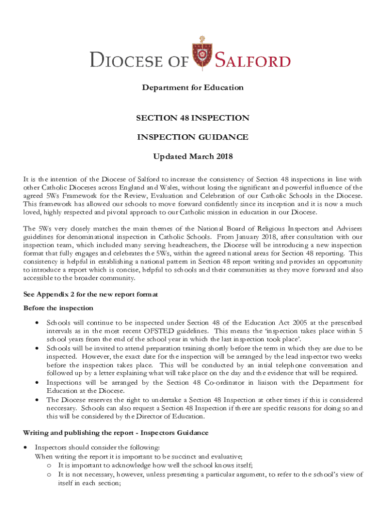 Fillable Online DENOMINATIONAL INSPECTIONS SELF EVALUATION FORM Fax Email Print - pdfFiller