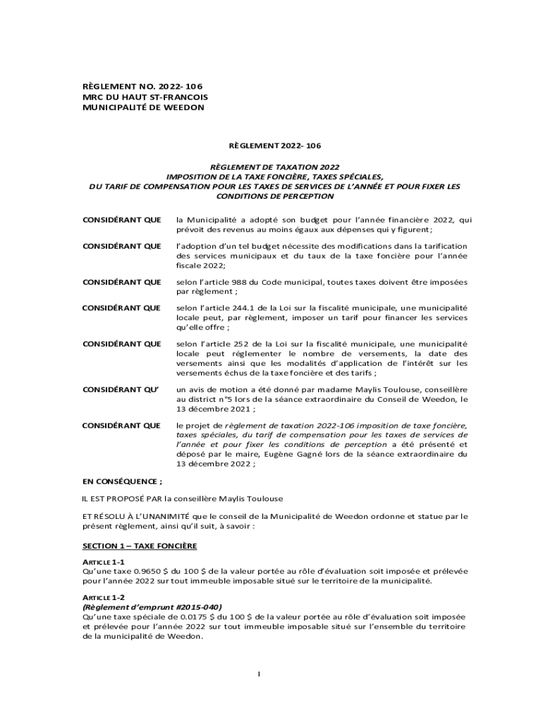 Remplissable En Ligne PROVINCE DE QUBEC - Municipalit de Weedon Fax Email Imprimer - pdfFiller