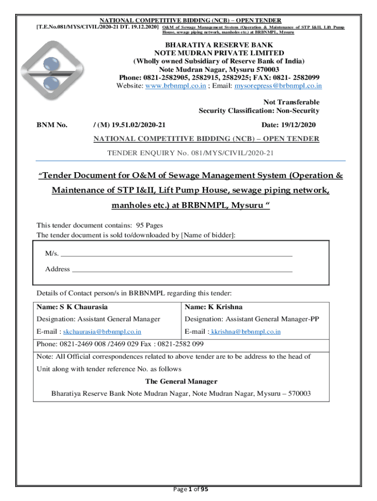 Fillable Online New model bidding documents to be used for procurement ...