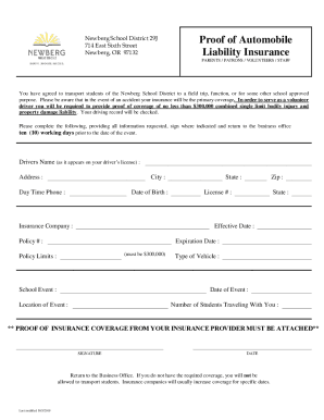 Fillable Online Proof of Automobile Fax Email Print - pdfFiller