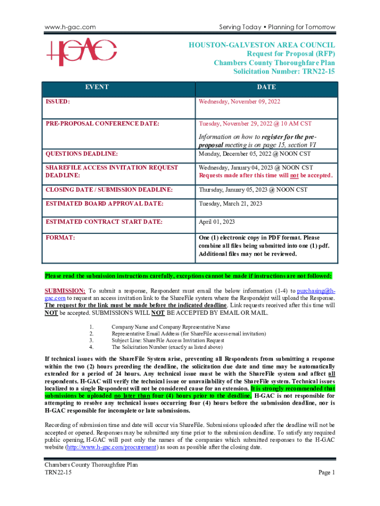 Fillable Online Letter of Clarification No. 2 Title: Chambers County ...