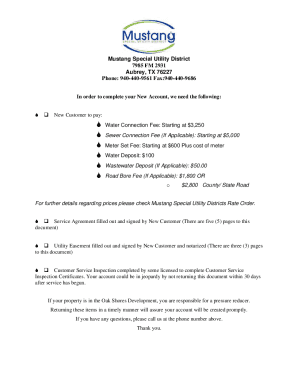 Fillable Online Mustang Special Utility DistrictOfficial Website Fax Email Print - pdfFiller