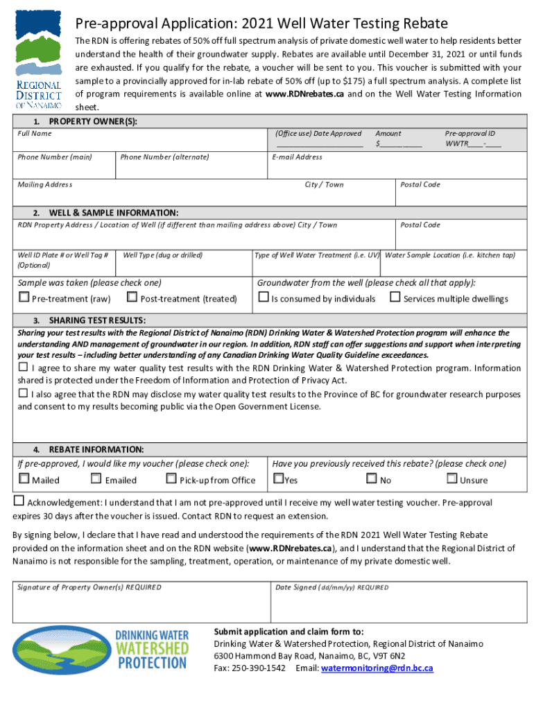 Fillable Online Private Drinking Water Supply (Wells) - Monroe County ...