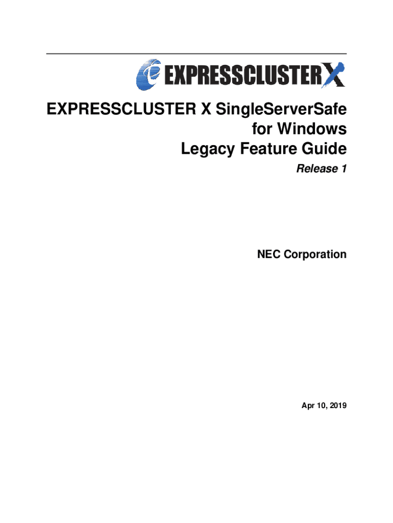 Fillable Online EXPRESSCLUSTER X for Windows, Legacy Feature Guide Fax Email Print - pdfFiller