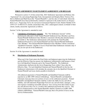 Fillable Online first amendment to settlement agreement and release Fax Email Print - pdfFiller