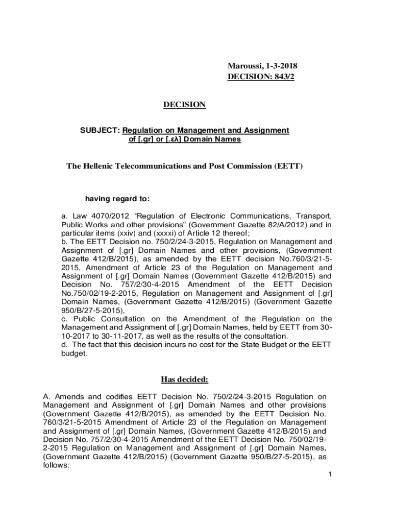 Fillable Online Amendment of the Regulation on General Authorization ...